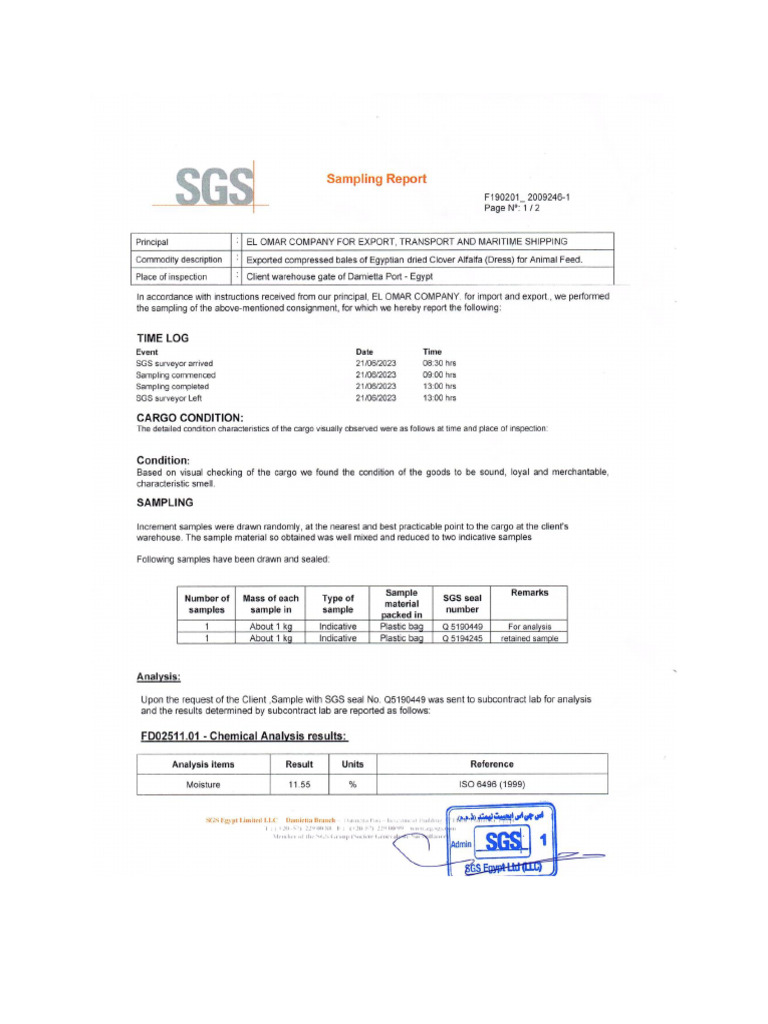 SGS Alfalfa Report | PDF