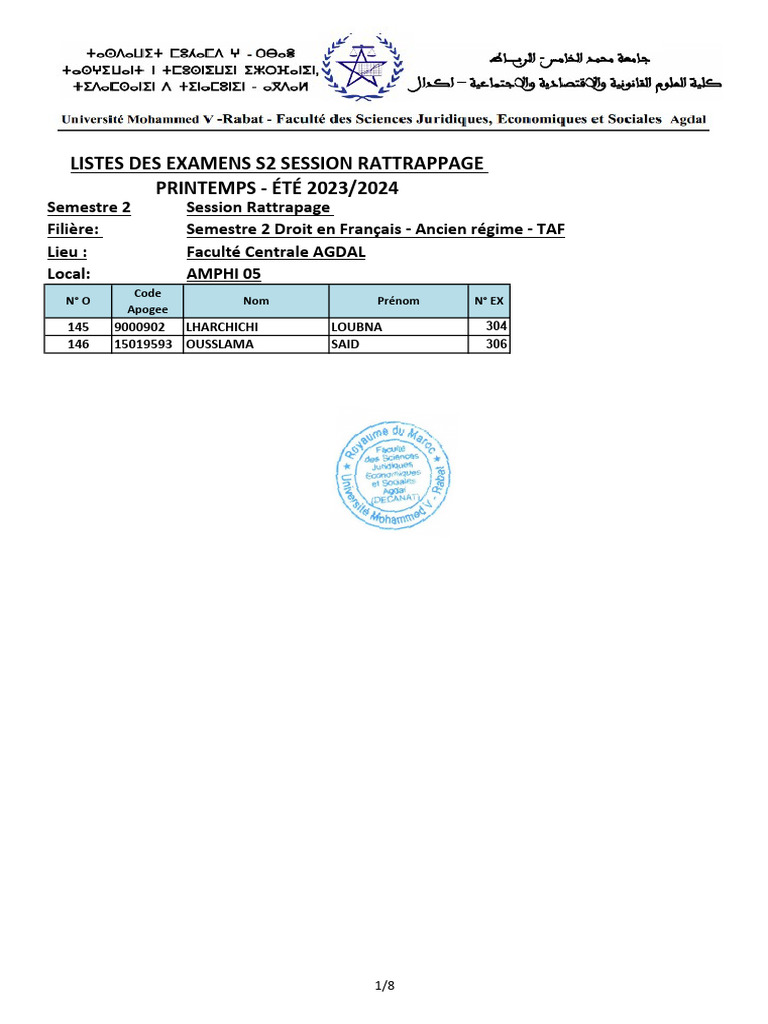Examens S2 Rattrapage 2023/2024 | PDF