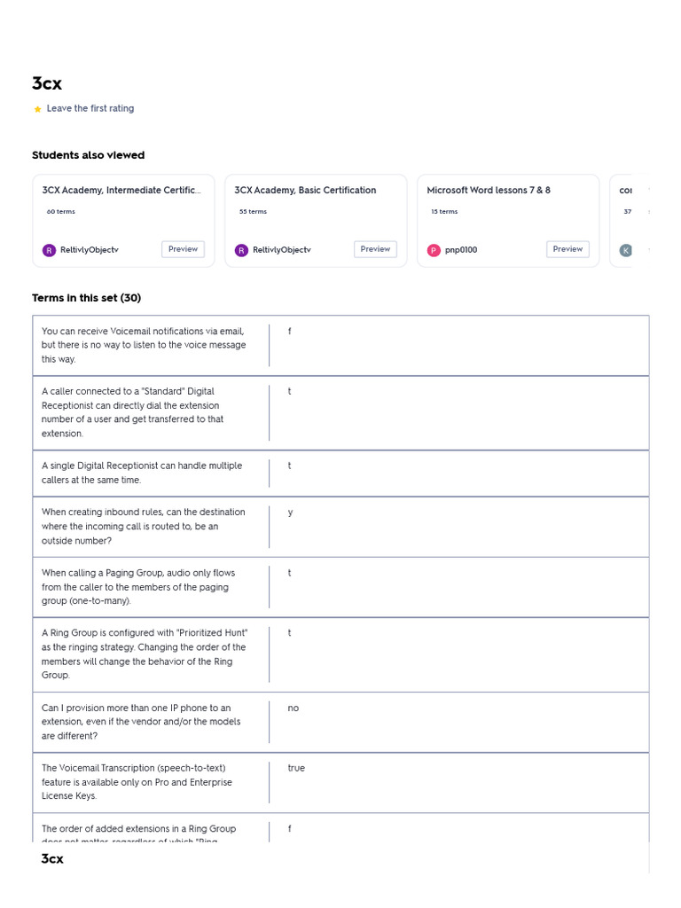 3CX Academy Certification Guide | PDF | Voicemail | Session Initiation Protocol