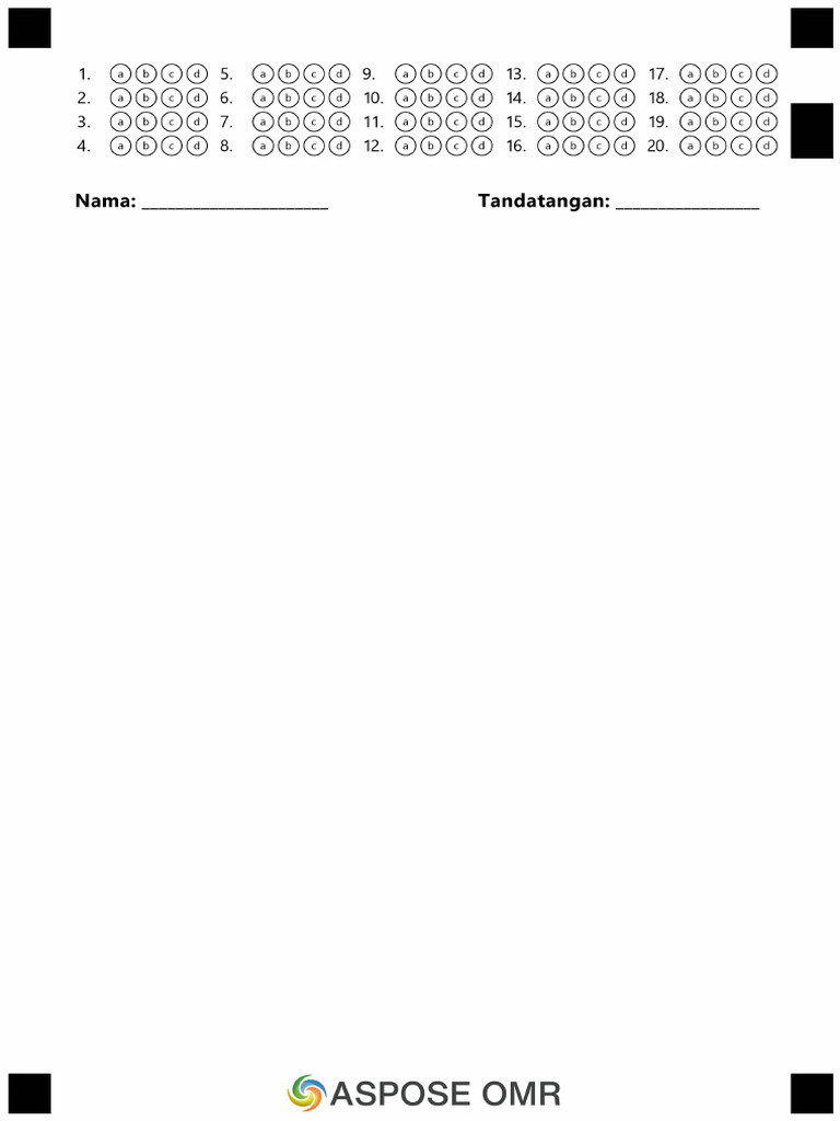 Contoh Borang OMR | PDF