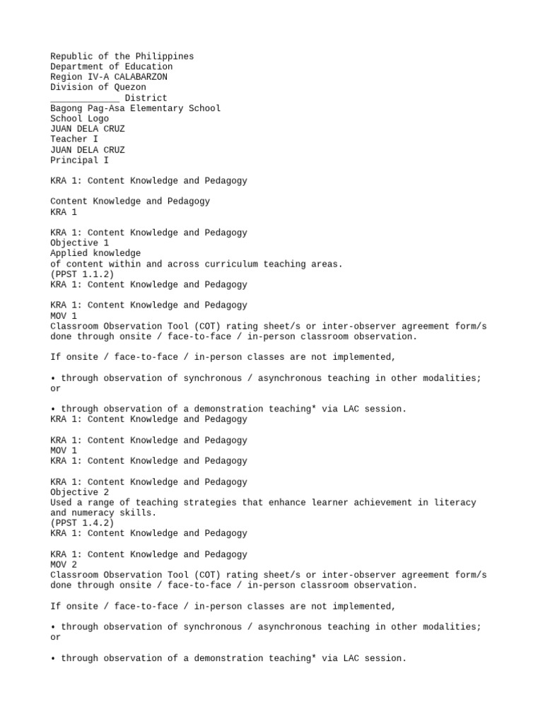 E-Rpms Portfolio (Design 4) 2023-2024 - Depedclick | PDF | Learning ...