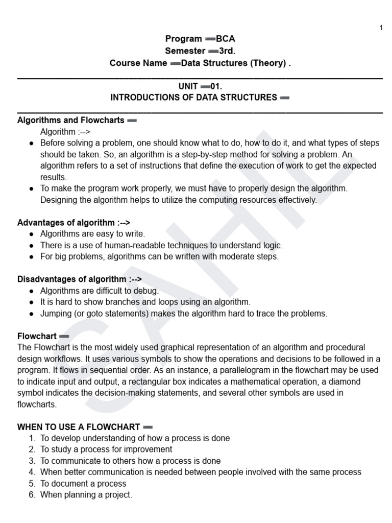 Data Structures: Algorithms & Flowcharts | PDF | Pointer (Computer Programming) | Time Complexity