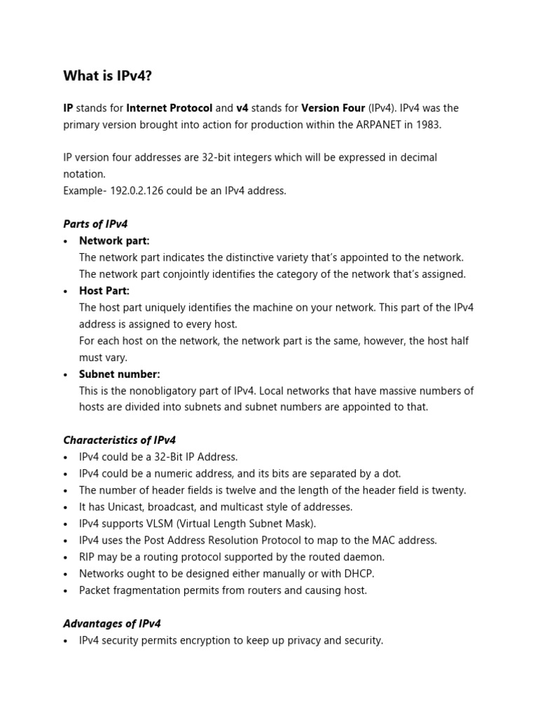 Ip And Subnet Pdf Ip Address I Pv6