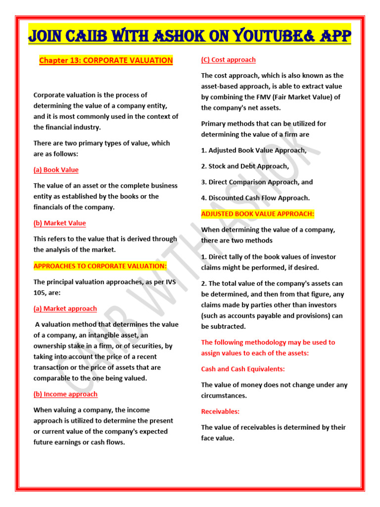 Abfm Module C Bullet Point | PDF | Valuation (Finance) | Discounted ...