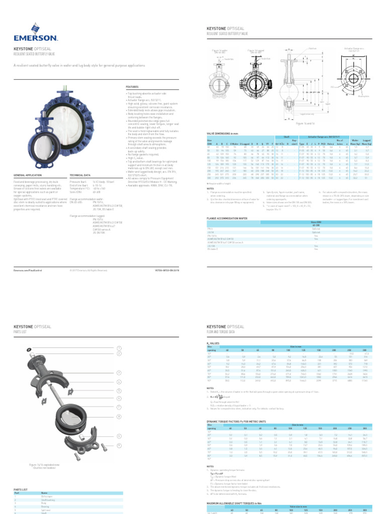 Data Sheets Optiseal Wafer Lugged Keystone en en 5445860 | PDF | Valve ...
