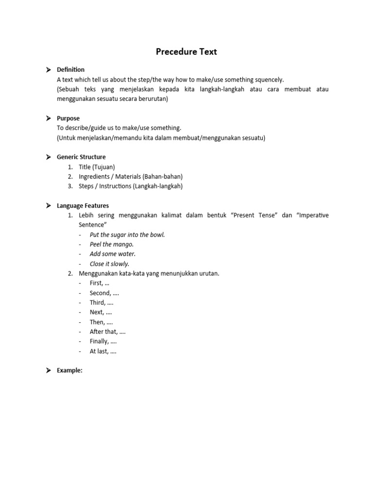 Precedure Text | PDF | Memasak, Makanan, & Anggur