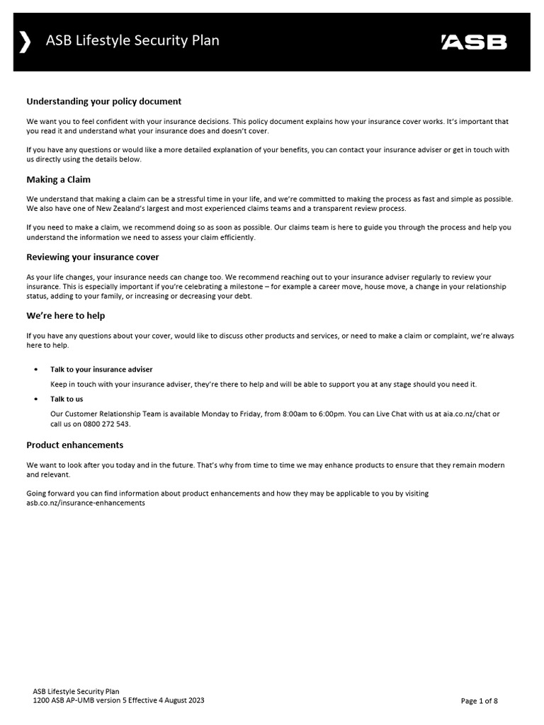 ASB LSP - Personal | PDF | Insurance | Business