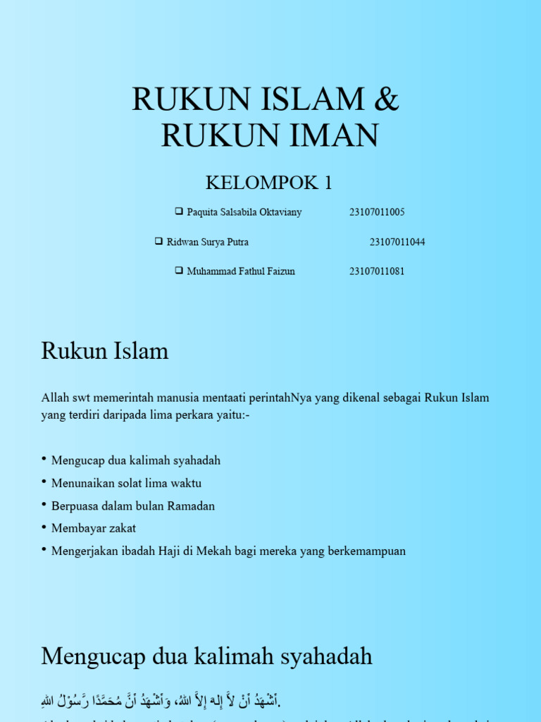Rukun Islam Rukun Iman | PDF