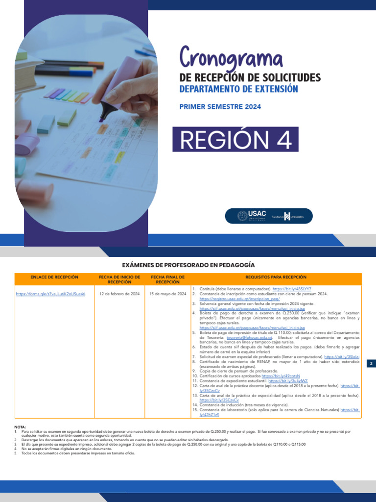 Recepción de Solicitudes Exámenes 2024 | PDF
