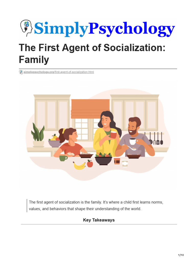 The First Agent of Socialization Family | PDF | Socialization | Family
