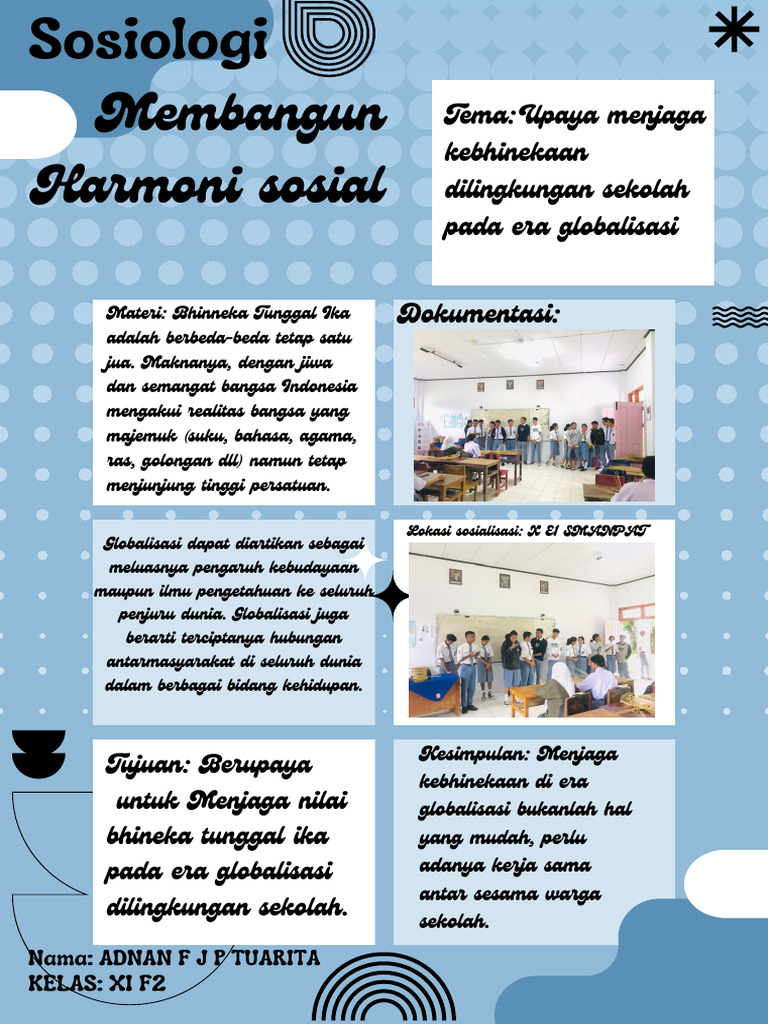 Poster Sosiologi Menjaga Harmoni Sosial | PDF