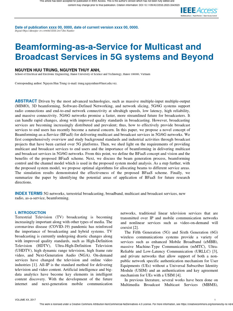 Beamforming-As-A-Service For Multicast and Broadca | PDF | Computer Network | Multicast