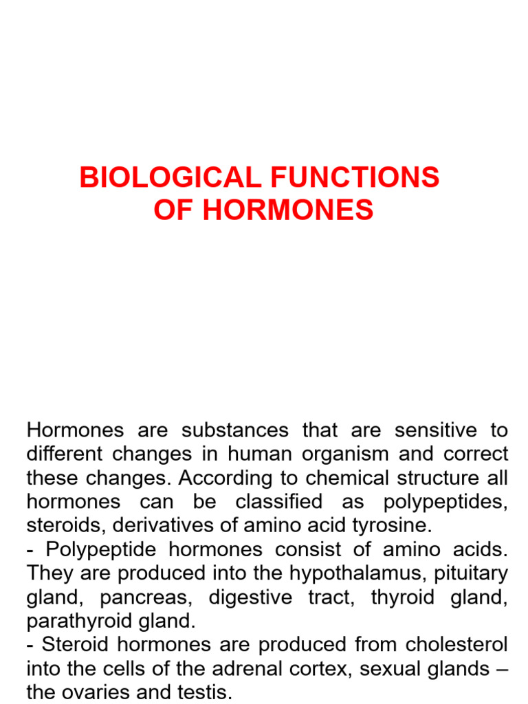 Biological Functions of Hormones | PDF | Luteinizing Hormone | Cortisol
