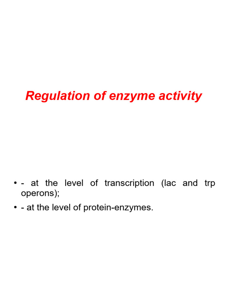 Regulation of Enzyme Activity | PDF | Phosphorylation | Adenosine Triphosphate