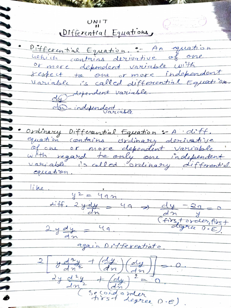Maths Differential Equation First 2units 8064 | PDF