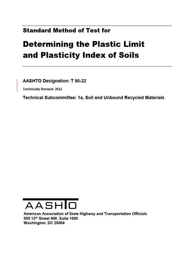Aashto T90-22 | PDF | Applied And Interdisciplinary Physics | Materials