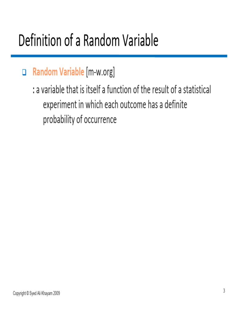 Chapter 03 Random Variables | PDF | Probability Distribution | Poisson Distribution