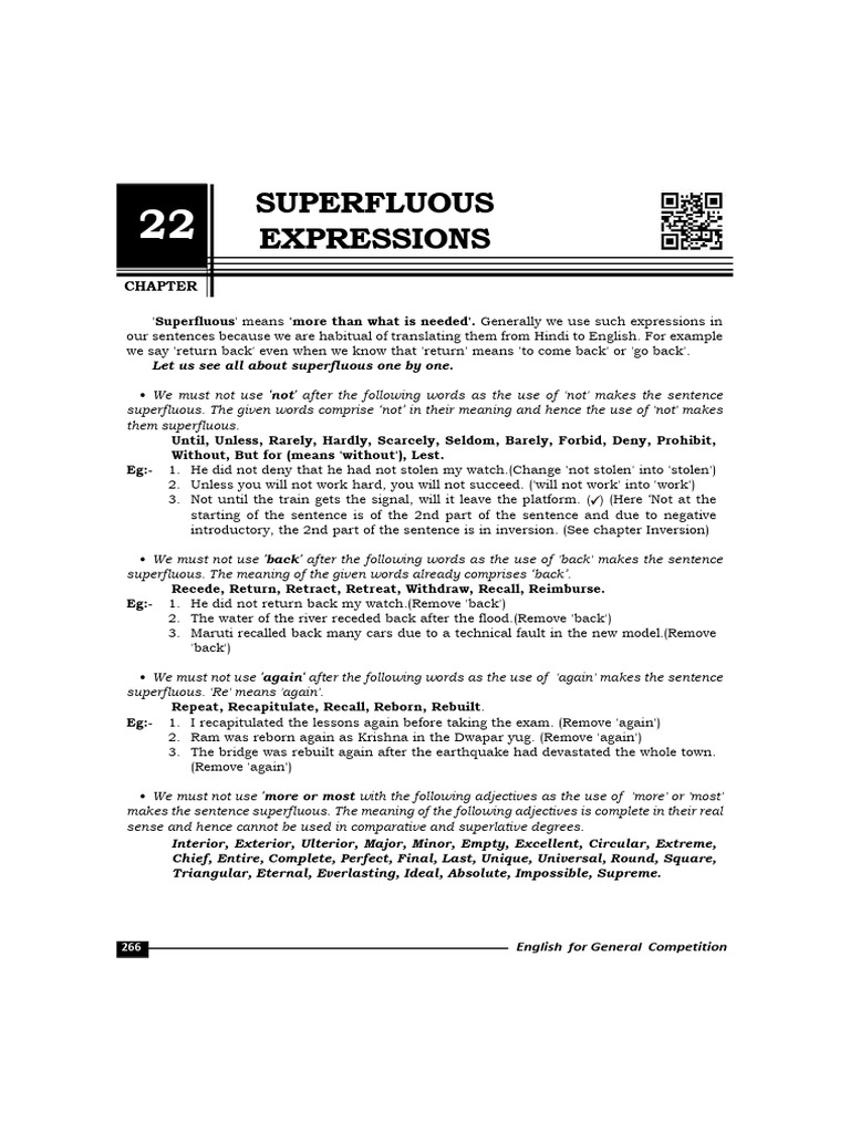 Chapter - 22 Superfluous Expression 20210507052235 | PDF | Verb ...