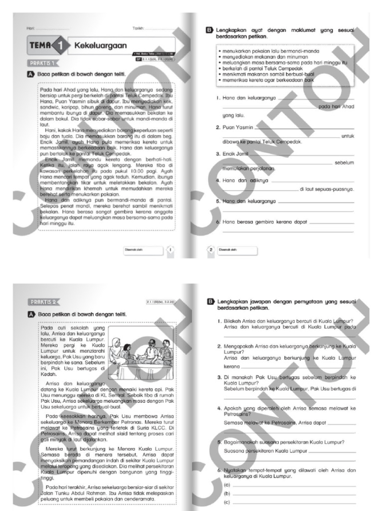 LATIHAN BACA TEKS JAWAB SOALAN | PDF