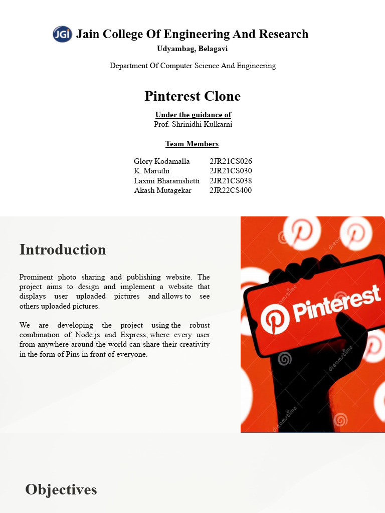 Pinterest Clone PPT | PDF | Computing | Computer Engineering