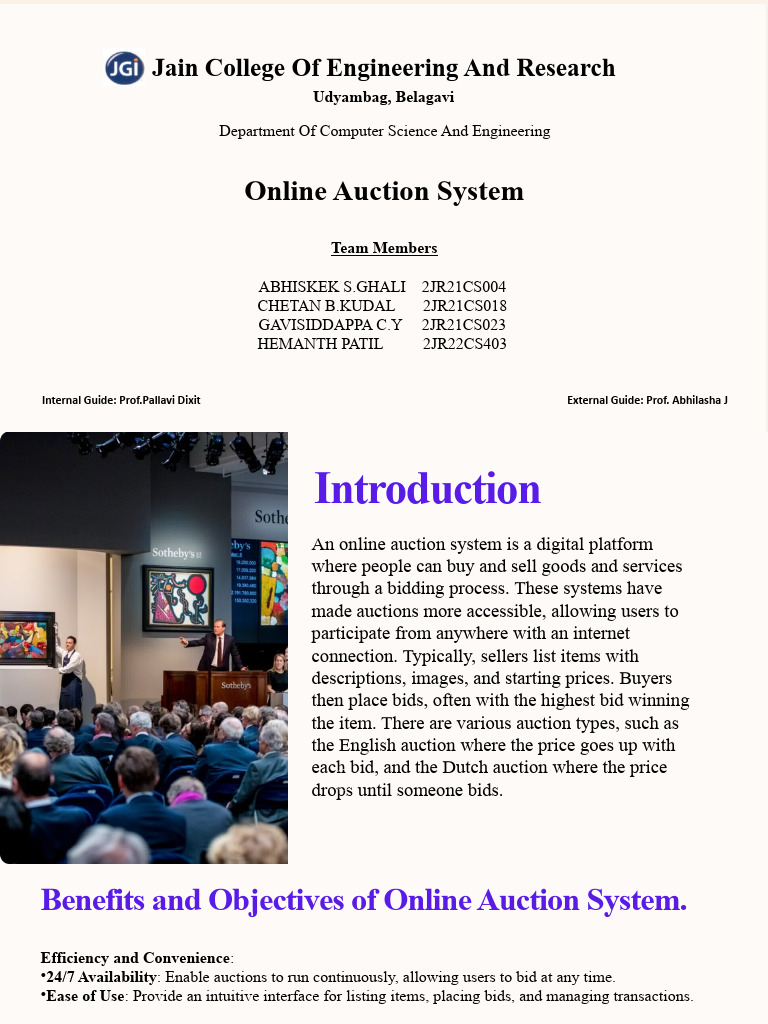 Introduction To Online Auction Systems | PDF | Auction | Information ...