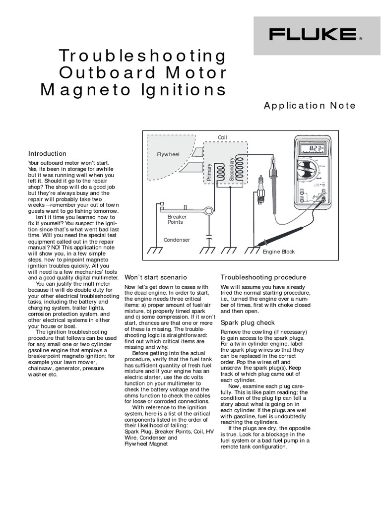 Troubleshooting Outboard Motor Magneto Ignitions | PDF | Electrical ...