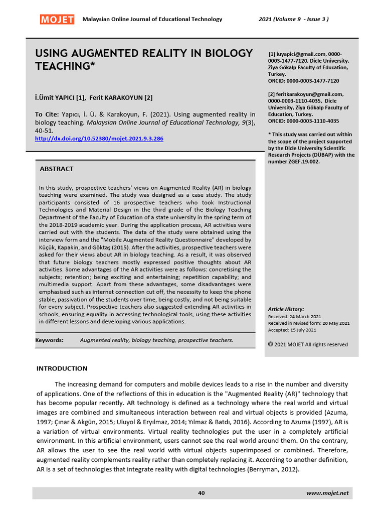 EJ1315796 | PDF | Augmented Reality | Educational Technology