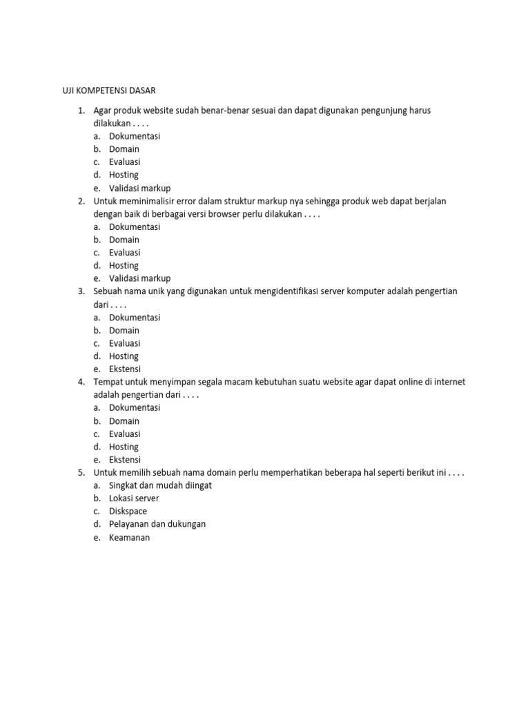 Latihan Soal DMI | PDF