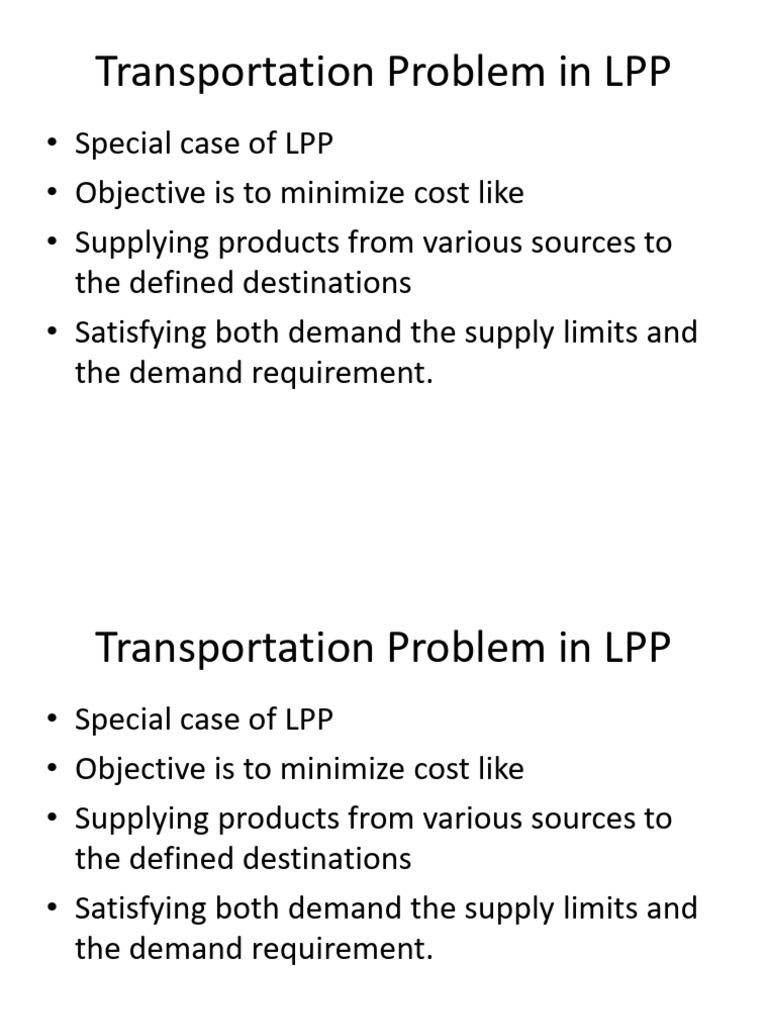 Transportation Problem in LPP 2019 | PDF | Mathematical Optimization | Mathematical Concepts