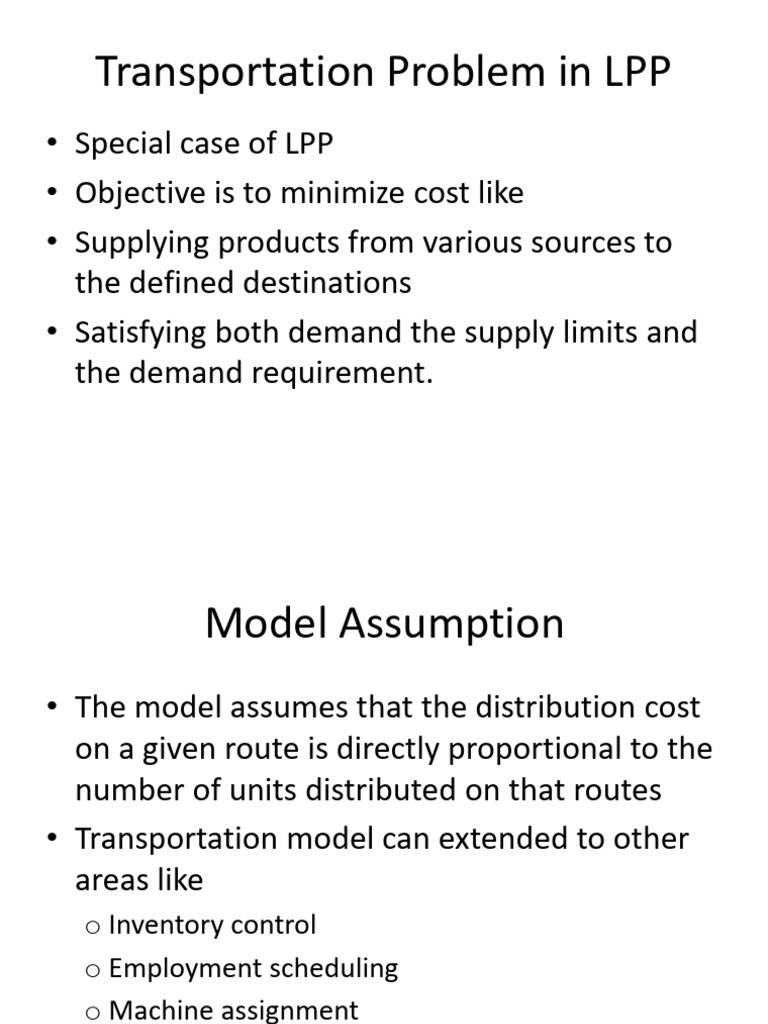 Transportation Problem in LPP | PDF | Mathematical Optimization | Numerical Analysis