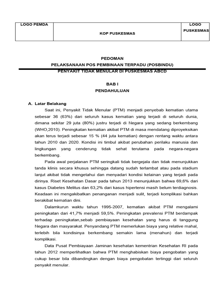 1.pedoman Posbindu | PDF | Sains & Matematika