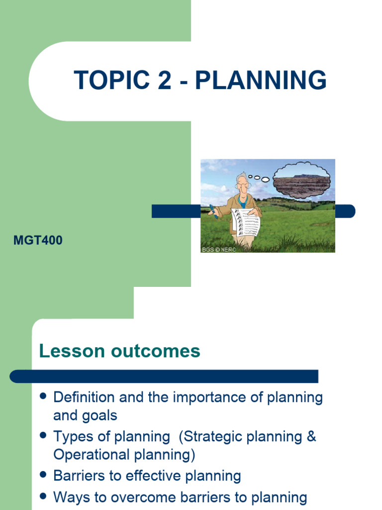 Topic2 PlanningMGT400 | PDF | Goal | Strategic Planning