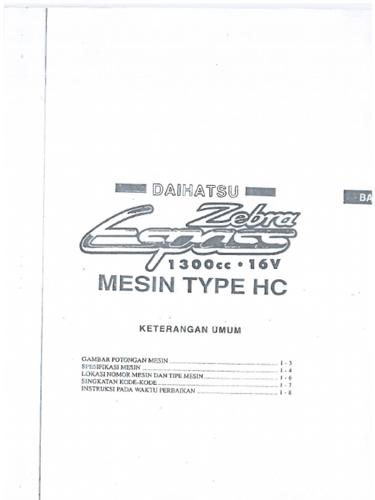 Mesin Type HC Espass 1300 16v | PDF | Computing | Electronic Paper Technology