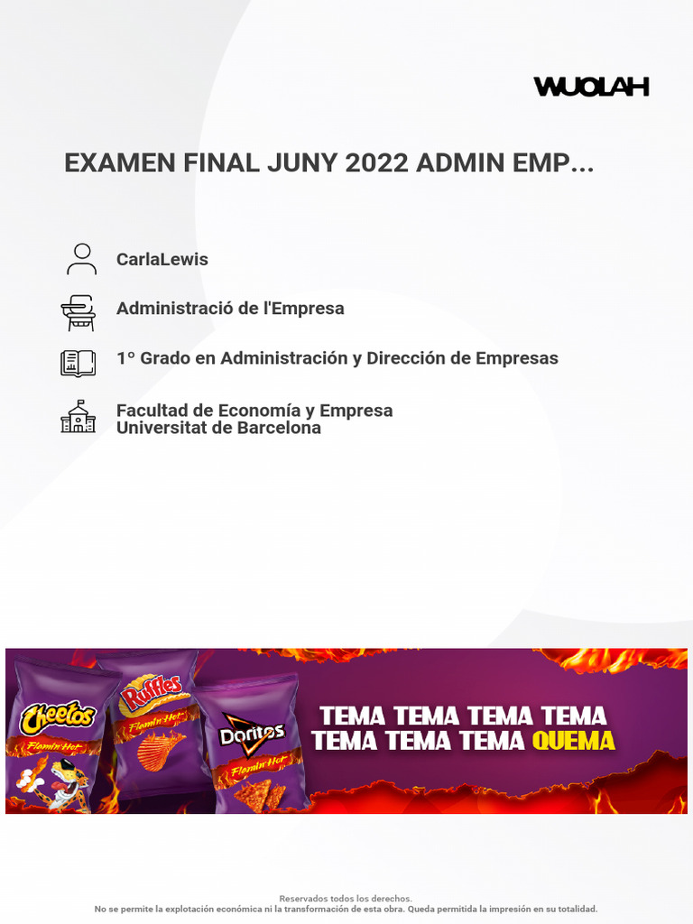 examen Final Juny 2022 Admin Empresa | Descargar gratis PDF | Presupuesto | Business