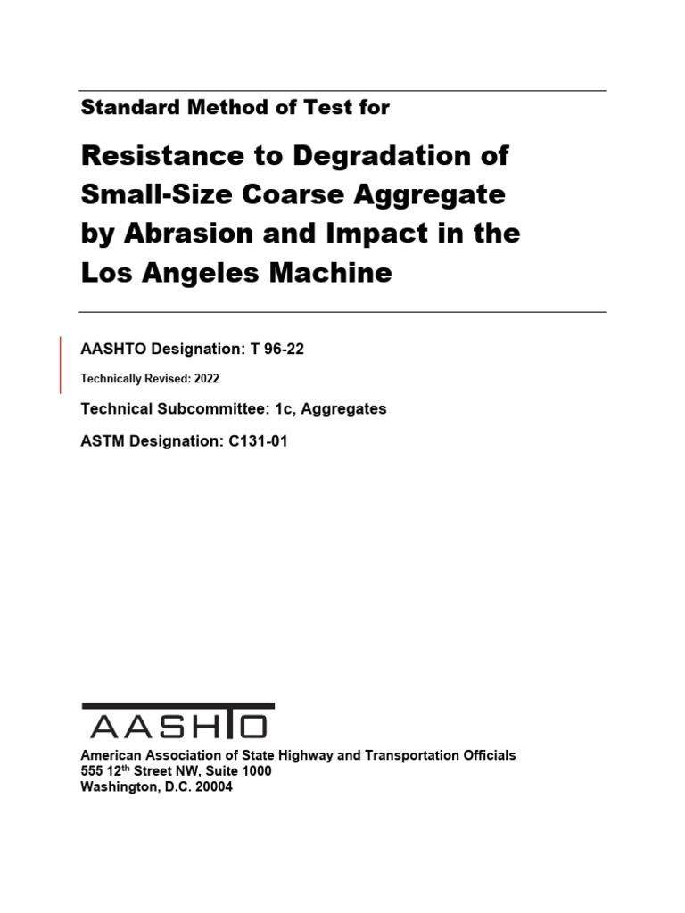 Aashto T96-22 | PDF | Thermocouple | Thermometer