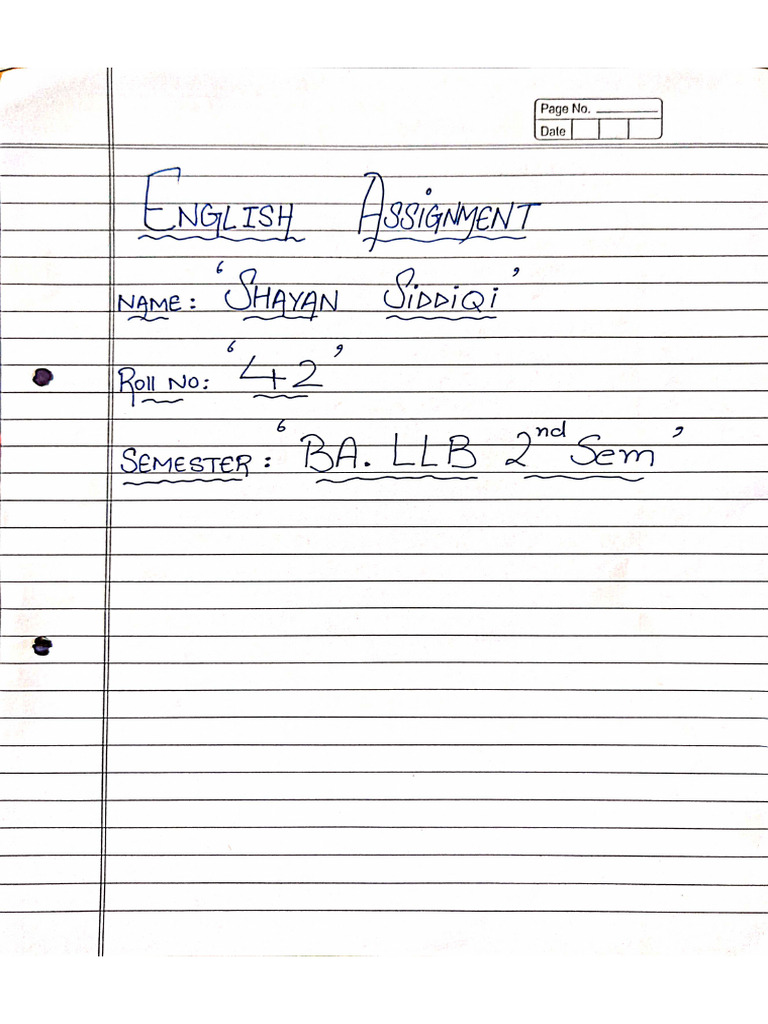 English Assignment Rollno 42 BA LLB 2nd Sem | PDF
