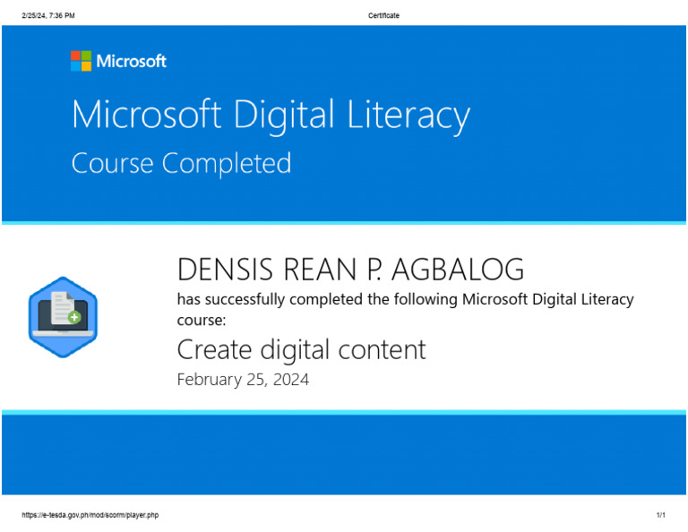 Microsoft Digital Literacy - Creating Digital Content | PDF | Computers