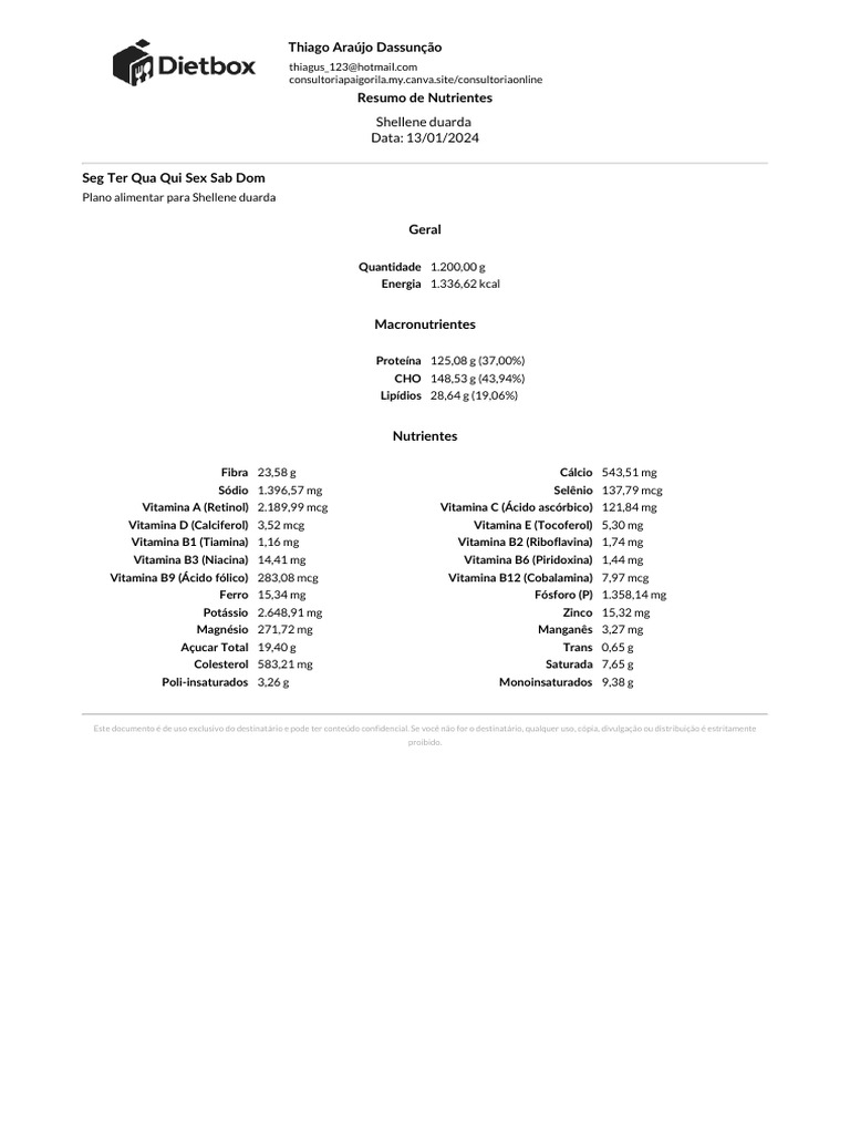 Nutrientes de Shellene Duarda | PDF | Nutrientes | Vitamina