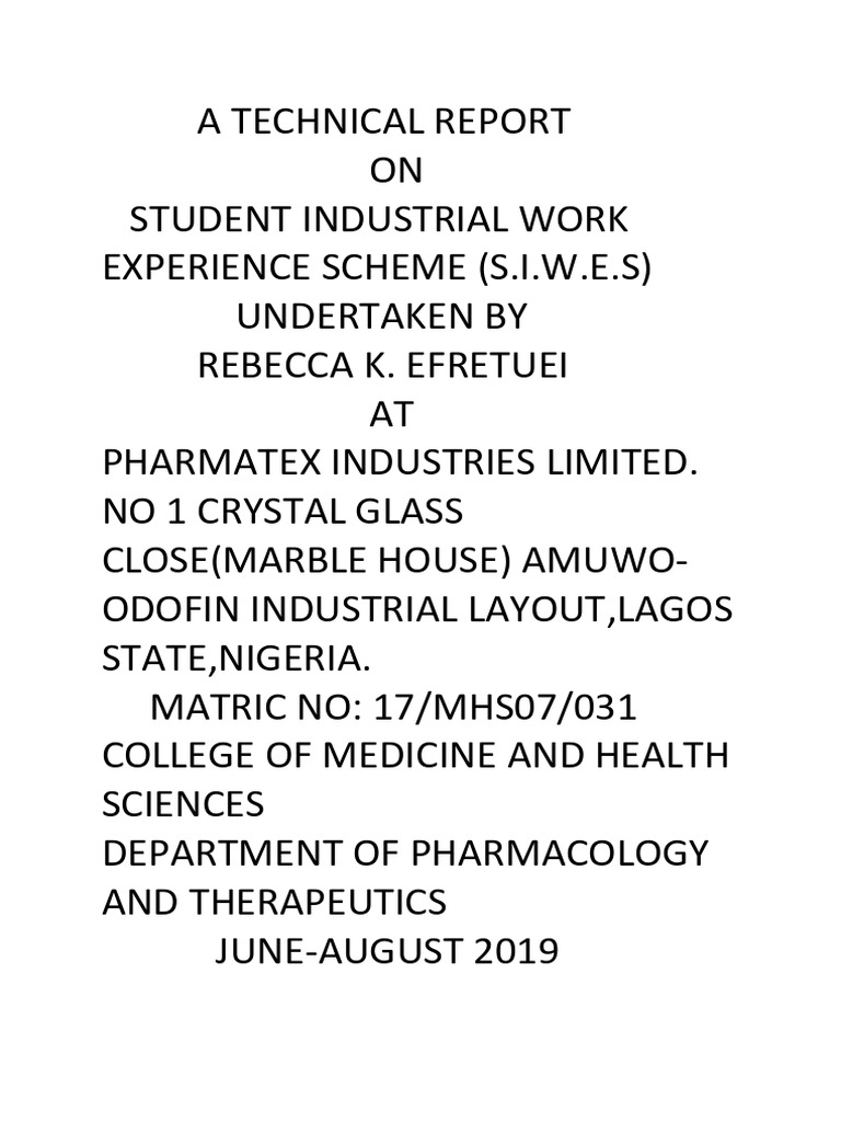 1588513678siwes Report | PDF | Tablet (Pharmacy)