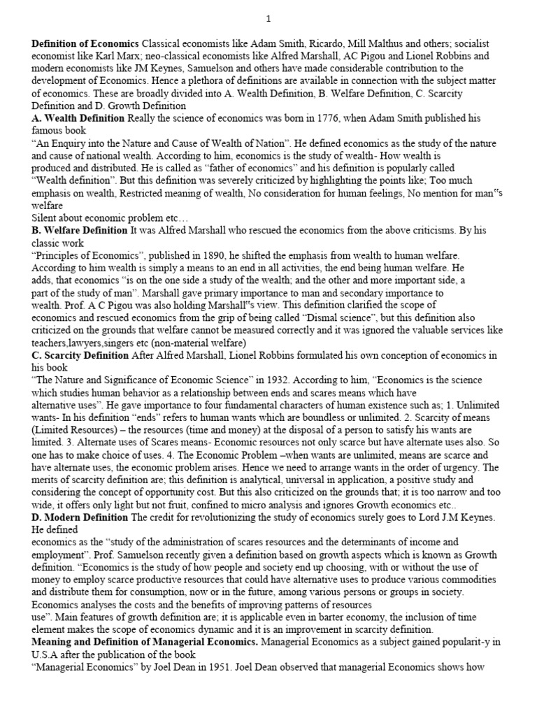 Key Definitions of Economics Explained | PDF | Demand | Economics