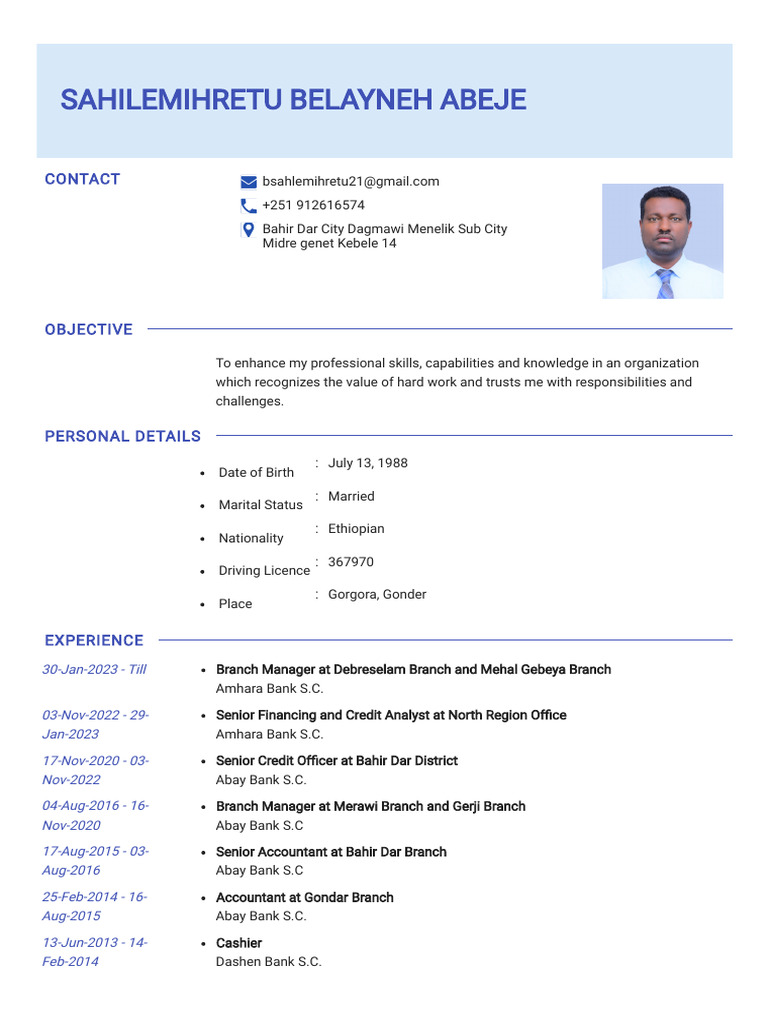 CV_2024070321095473 | PDF | Ethiopia