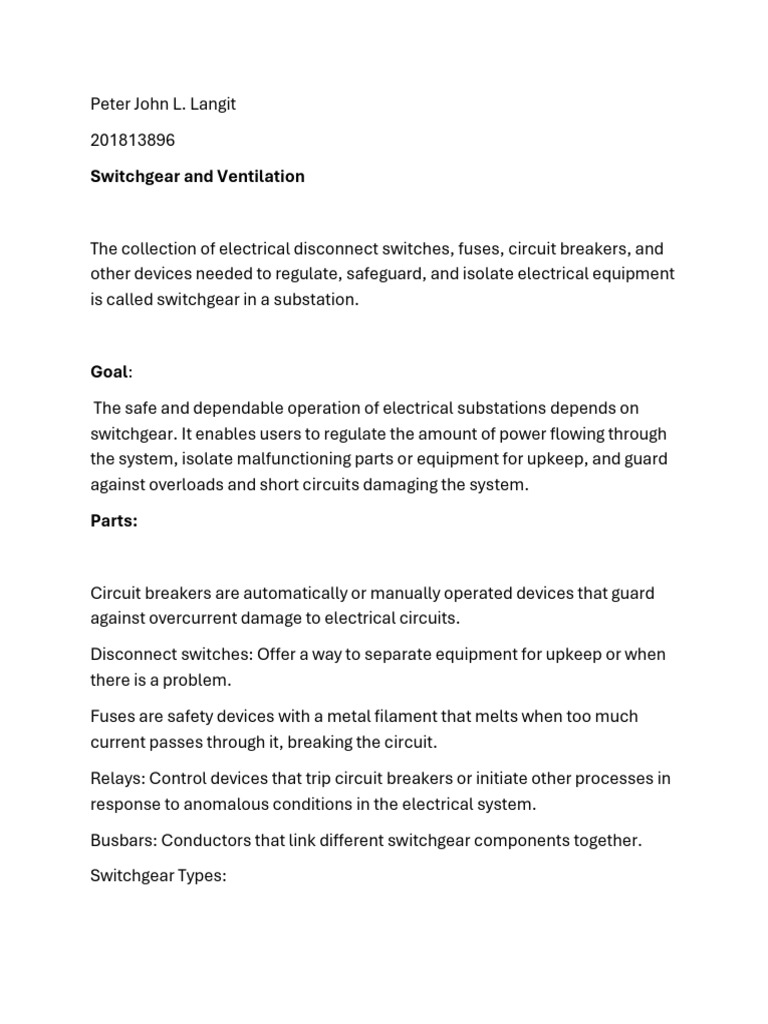 The Collection of Electrical Disconnect Switches | PDF | Ventilation ...