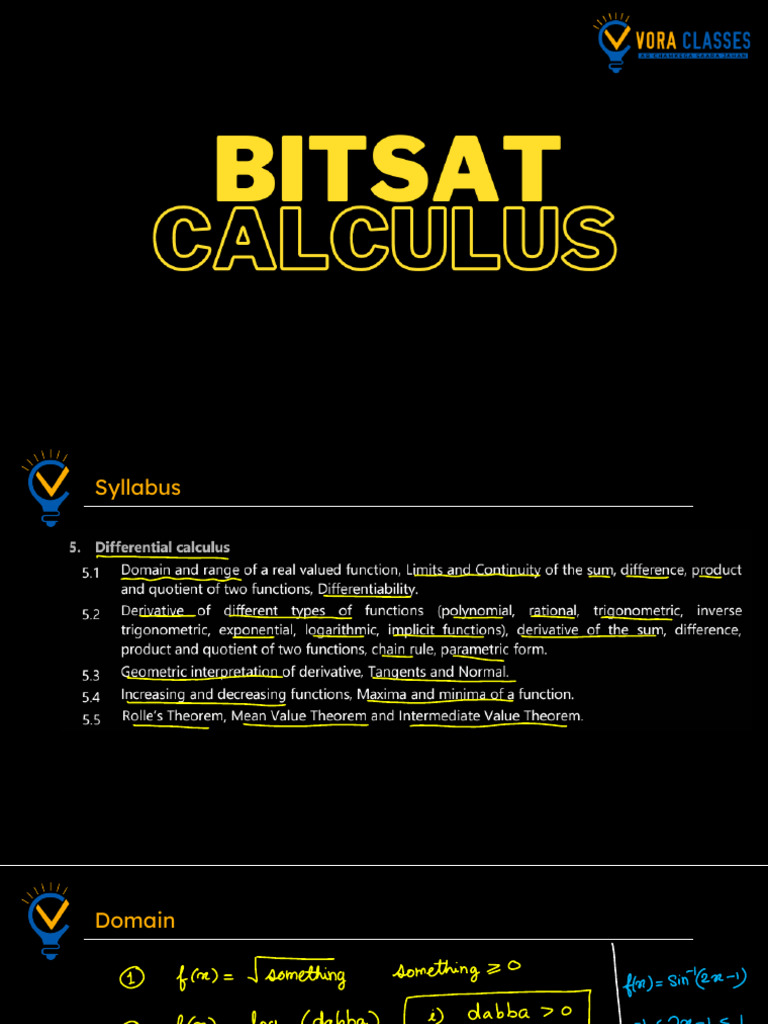 BITSAT Calculus | PDF