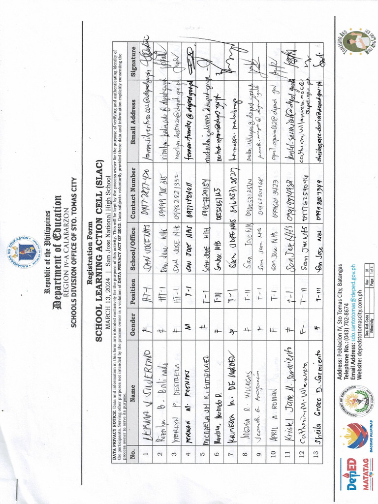 SLAC 4 Attendance | PDF