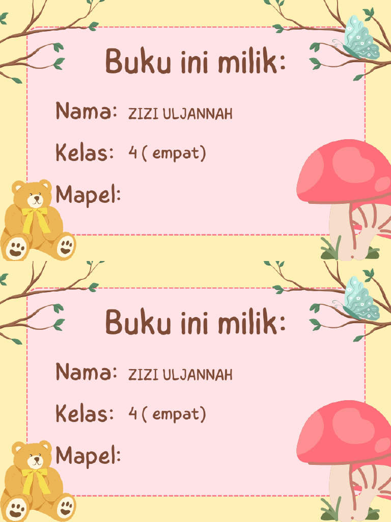 Kuning Merah Muda Lucu Label Nama Buku - 20240708 - 193842 - 0000 | PDF