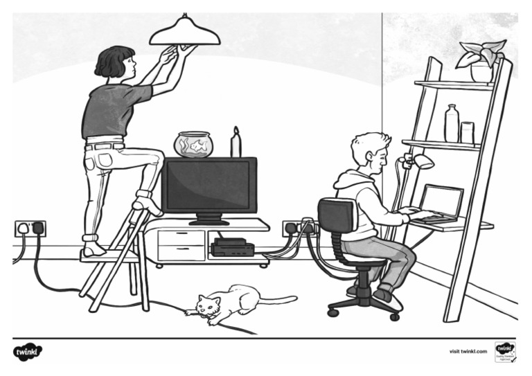 T TP 2662104 Home Safety Colouring Page - Ver - 1 | PDF
