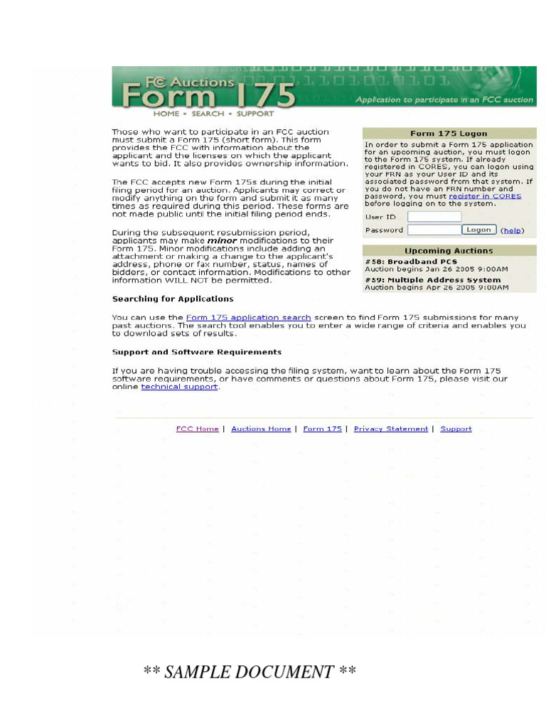 Form 175 Screens Pdf