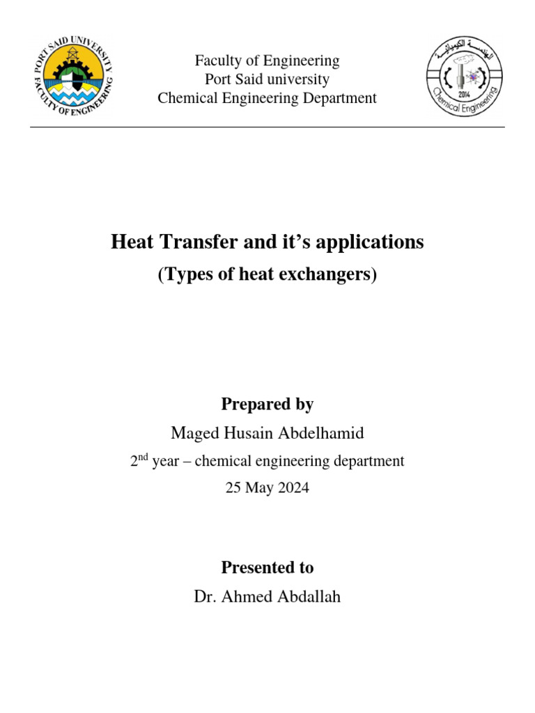 heat exch. | PDF | Heat Exchanger | Heat Transfer