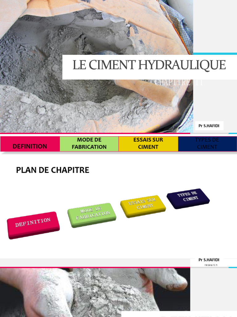 Types et essais du ciment hydraulique | PDF | Ciment | Béton