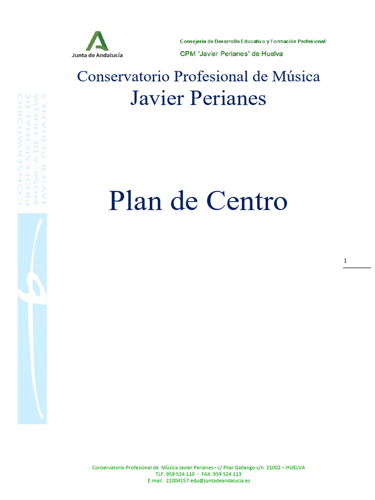 C.M.P Huelva Plan-de-Centro-Febrero-2024 | PDF | Maestros | Musicología